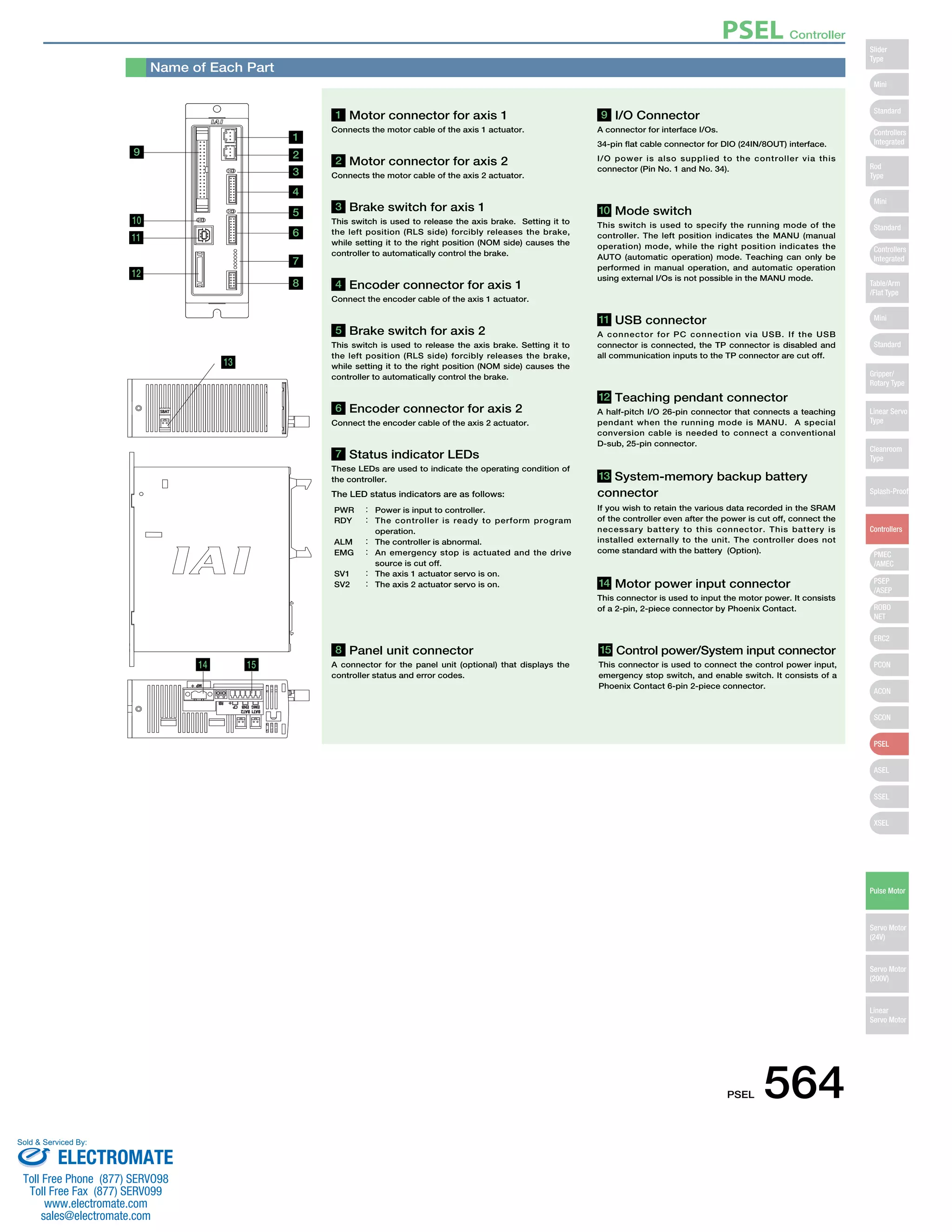 Iai psel controller_specsheet | PDF