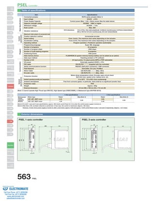 Iai psel controller_specsheet | PDF