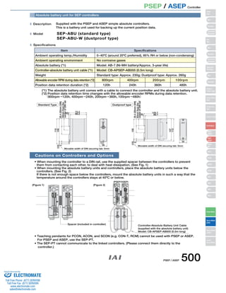 Iai psep asep_controller_specsheet | PDF