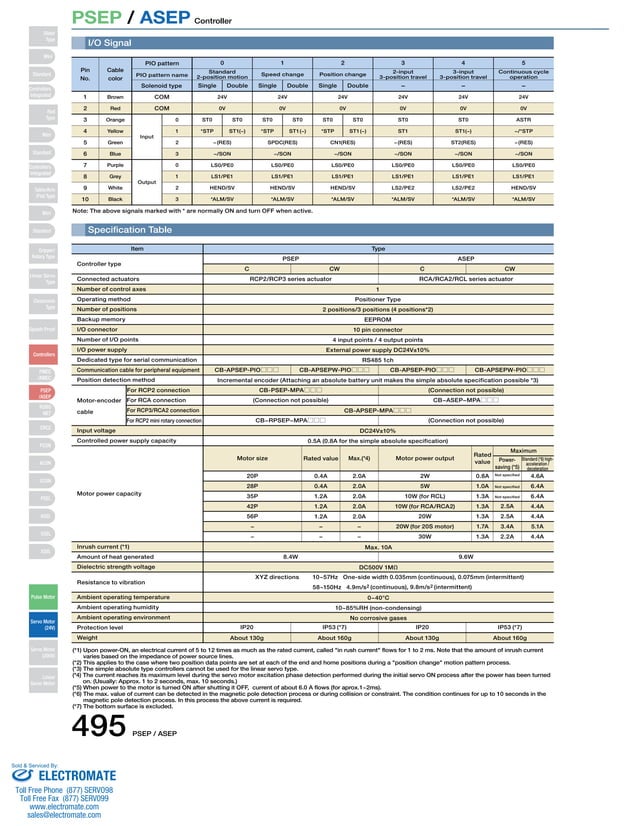 Iai psep asep_controller_specsheet | PDF