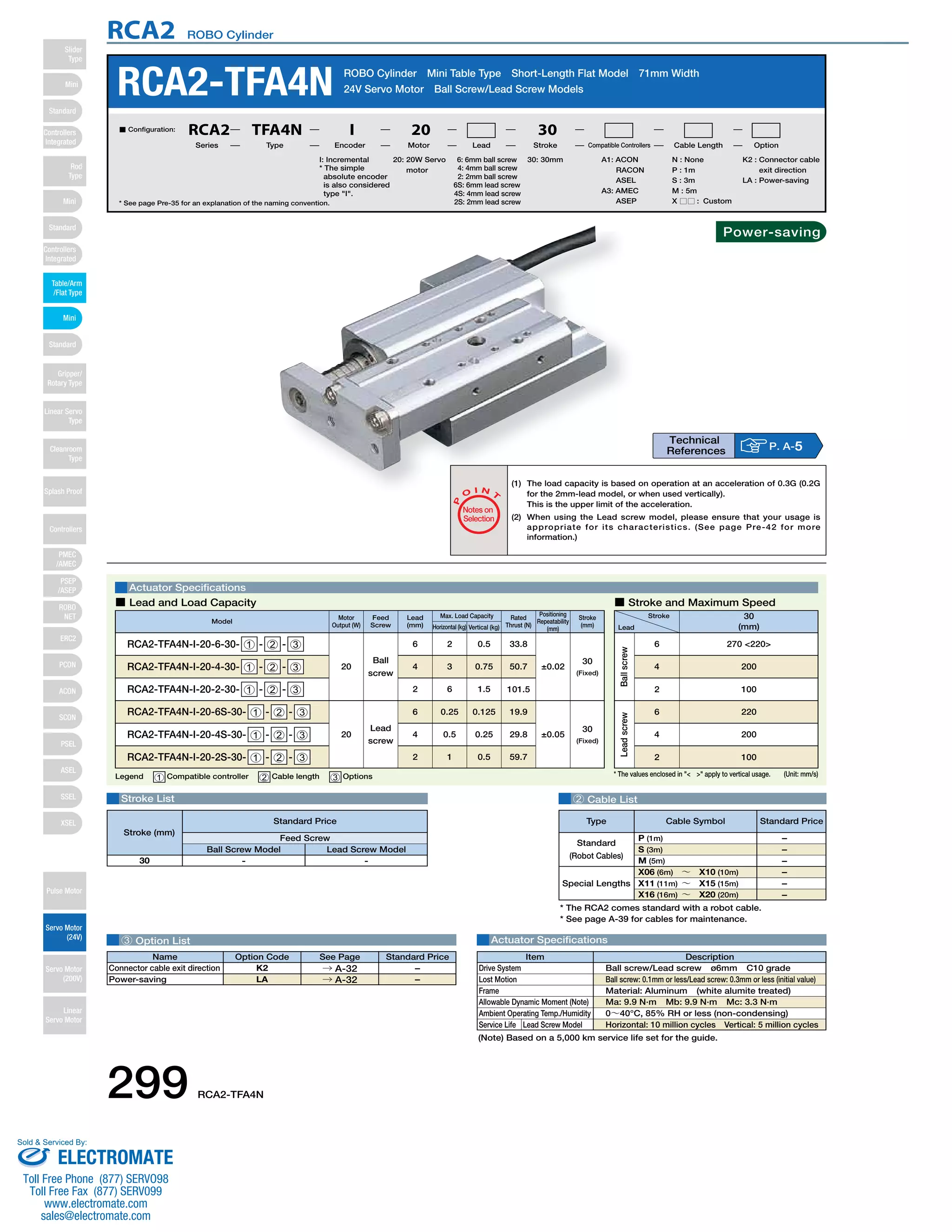Iai rca2 tfa4_n_specsheet | PDF
