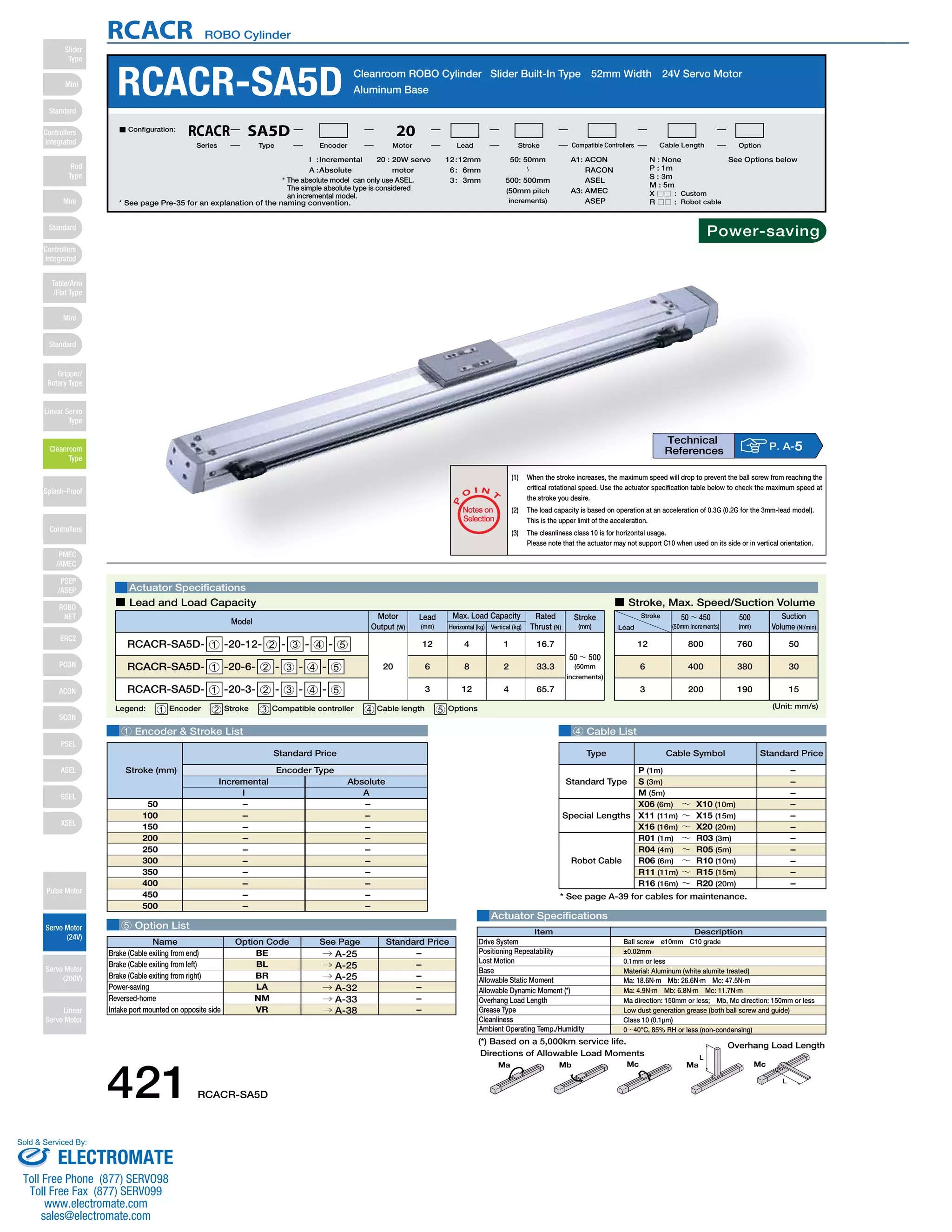 Iai rcacr sa5_d_specsheet | PDF