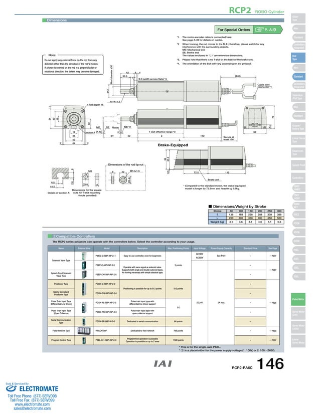 Iai rcp2 ra6_c_specsheet | PDF