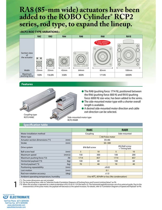 Iai rcp2 ra8_c_ra8r_specsheet | PDF