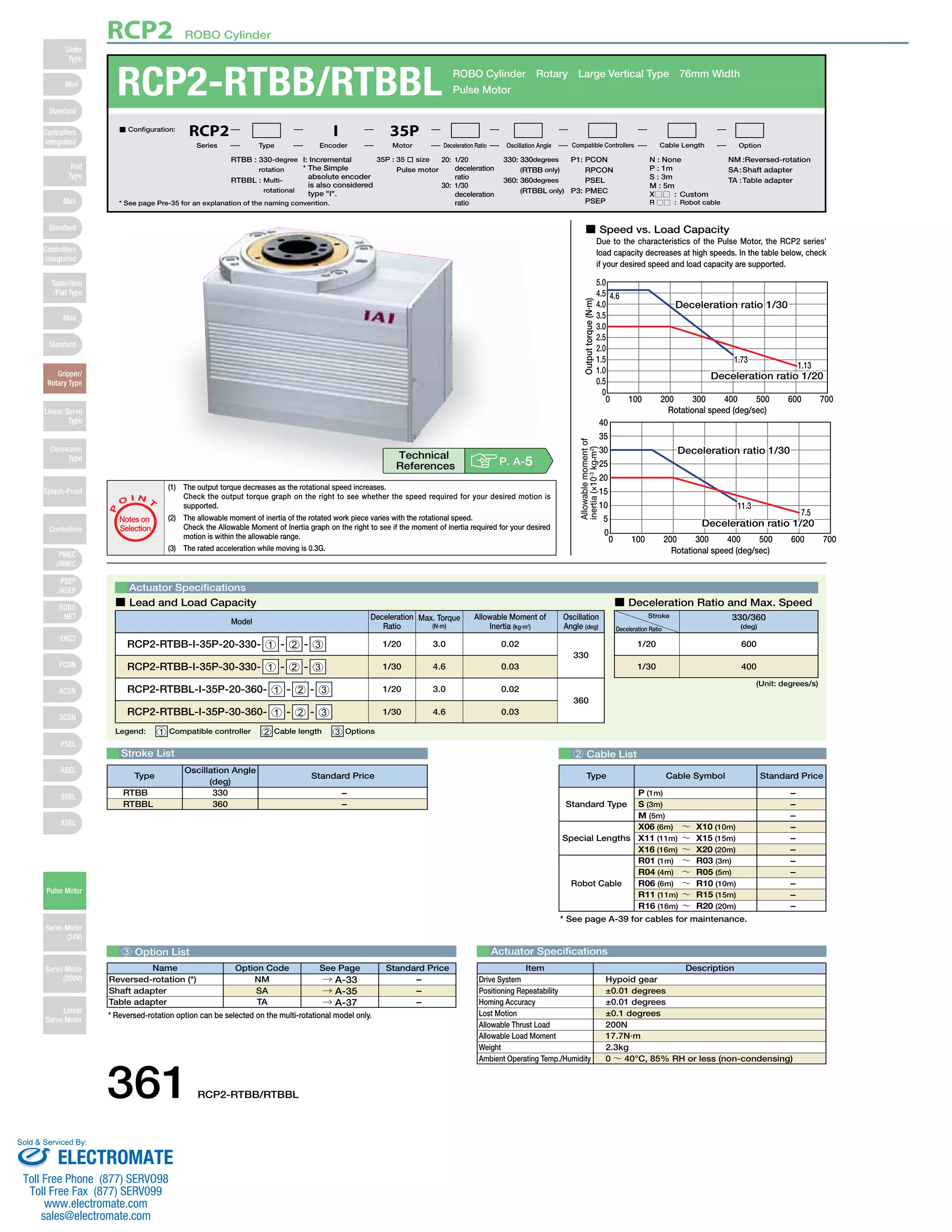 Iai rcp2 rtbb_rtbbl_specsheet | PDF