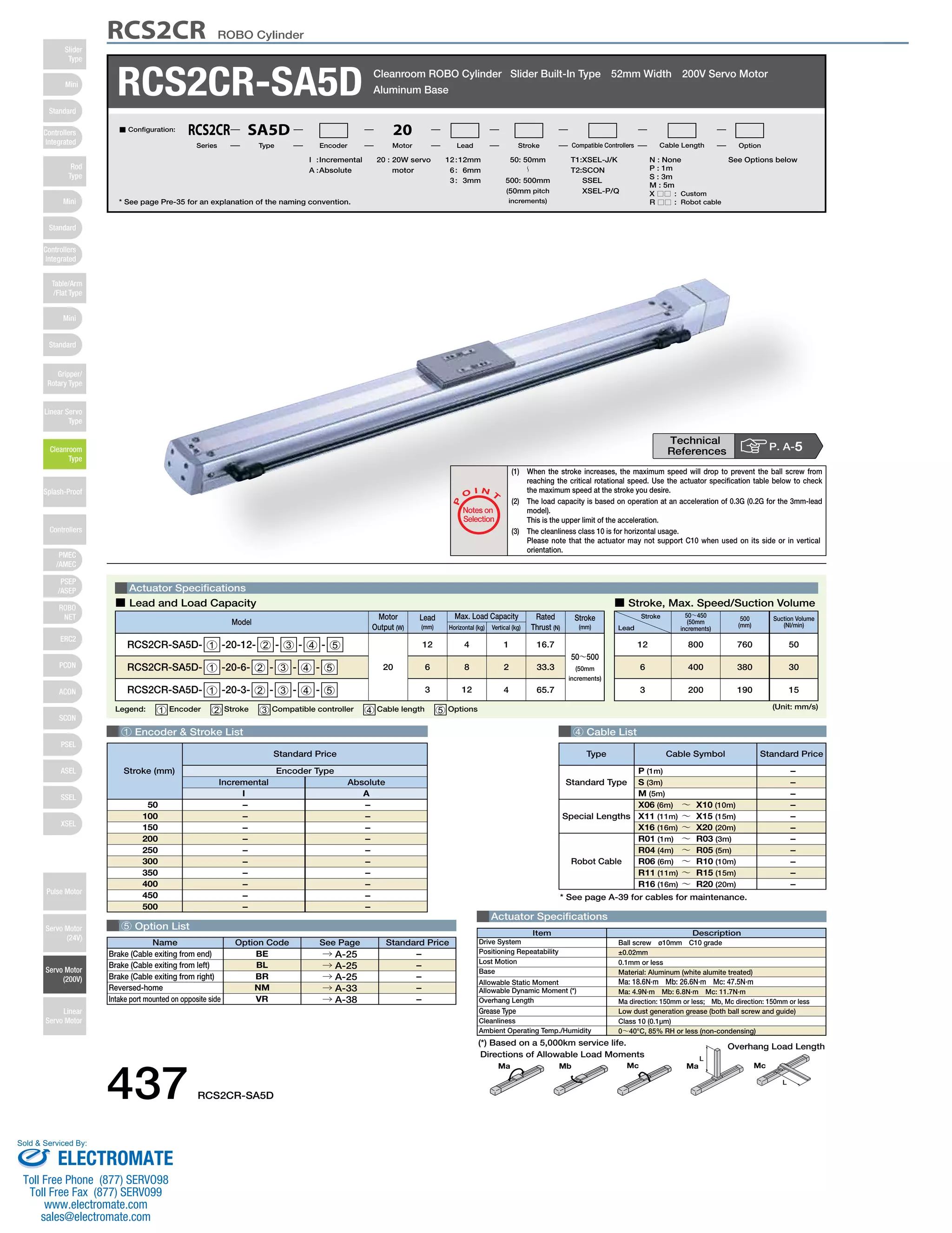 Iai rcs2 cr_sa5d_specsheet | PDF