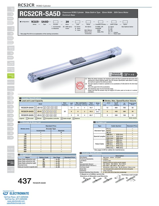 Iai rcs2 cr_sa5d_specsheet | PDF