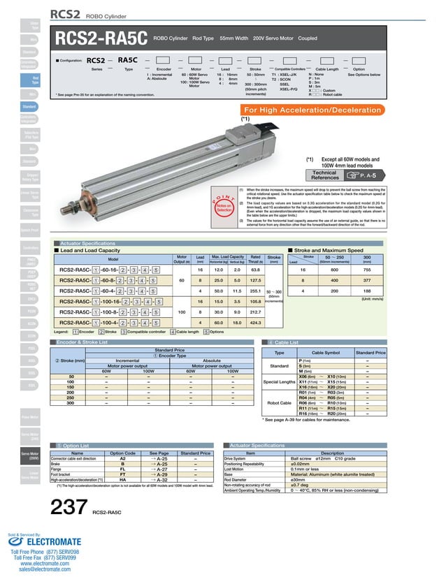 Iai rcs2 ra5_c_specsheet | PDF