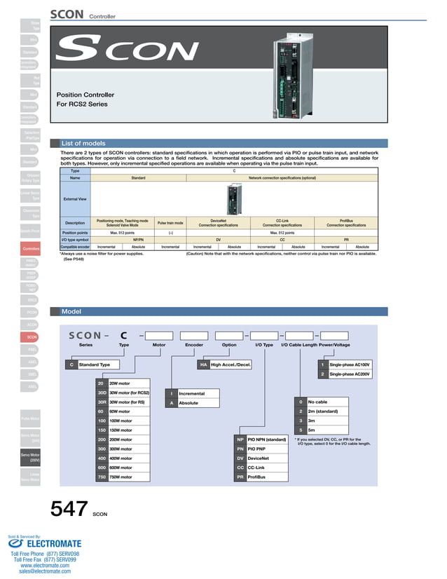 Iai scon controller_specsheet | PDF