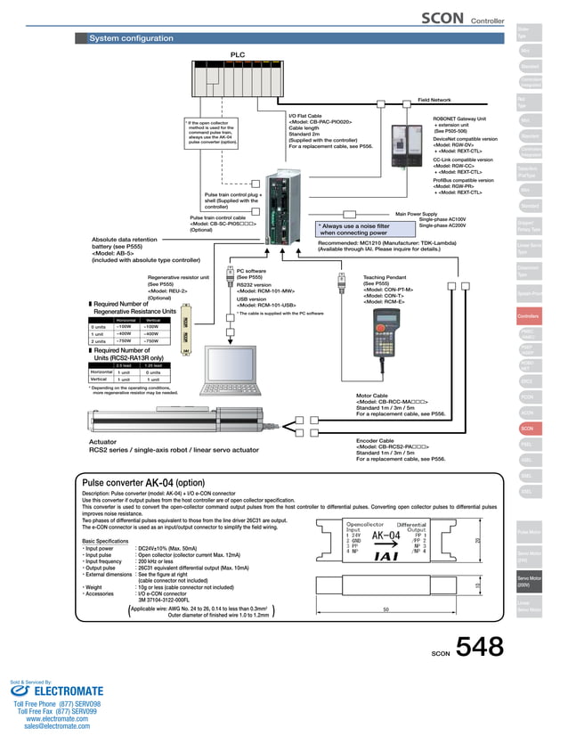 Iai scon controller_specsheet | PDF