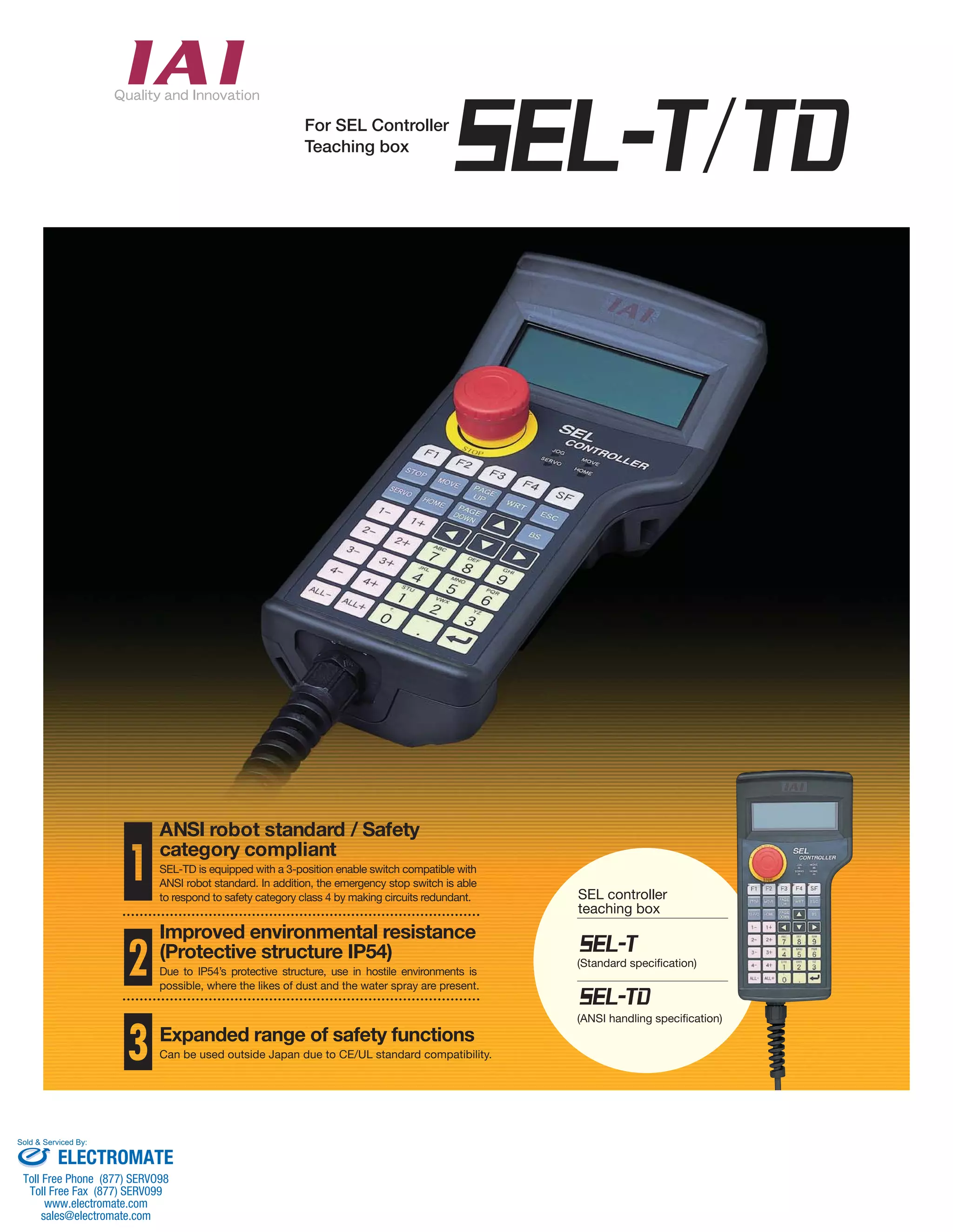 Iai sel t_td_sel_controller teaching box_specsheet | PDF | Free Download