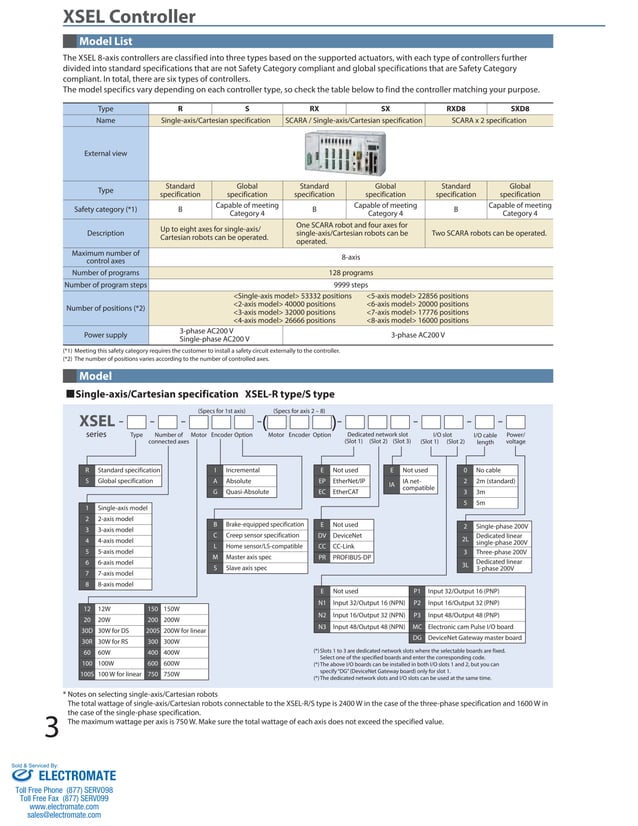 Iai xsel r_s_specsheet | PDF