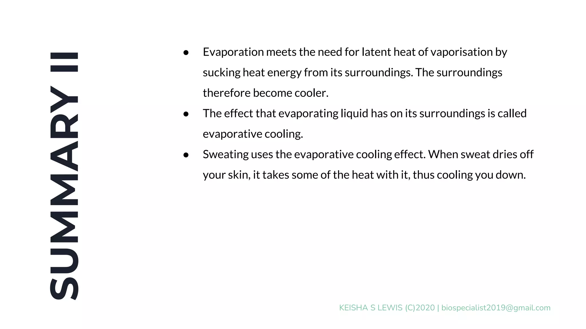 CSEC Science - Cooling Effects of Evaporation | PPTX