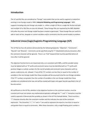 Industrial Linear/Logic/Logistics and Nonlinear Programming Language (ILP/INL) | PDF ...