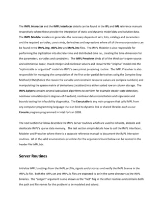 Server-Solvers-Interacter-Interfacer-Modeler-Presolver Libraries and Executable (SSIIMPLE) | PDF