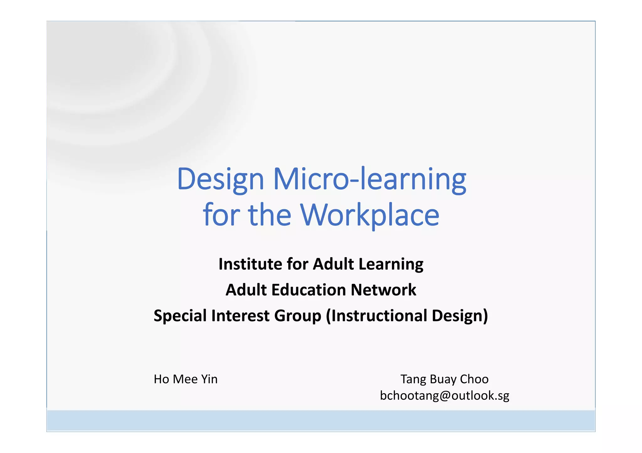 Designing micro-learning for the workplace | PDF