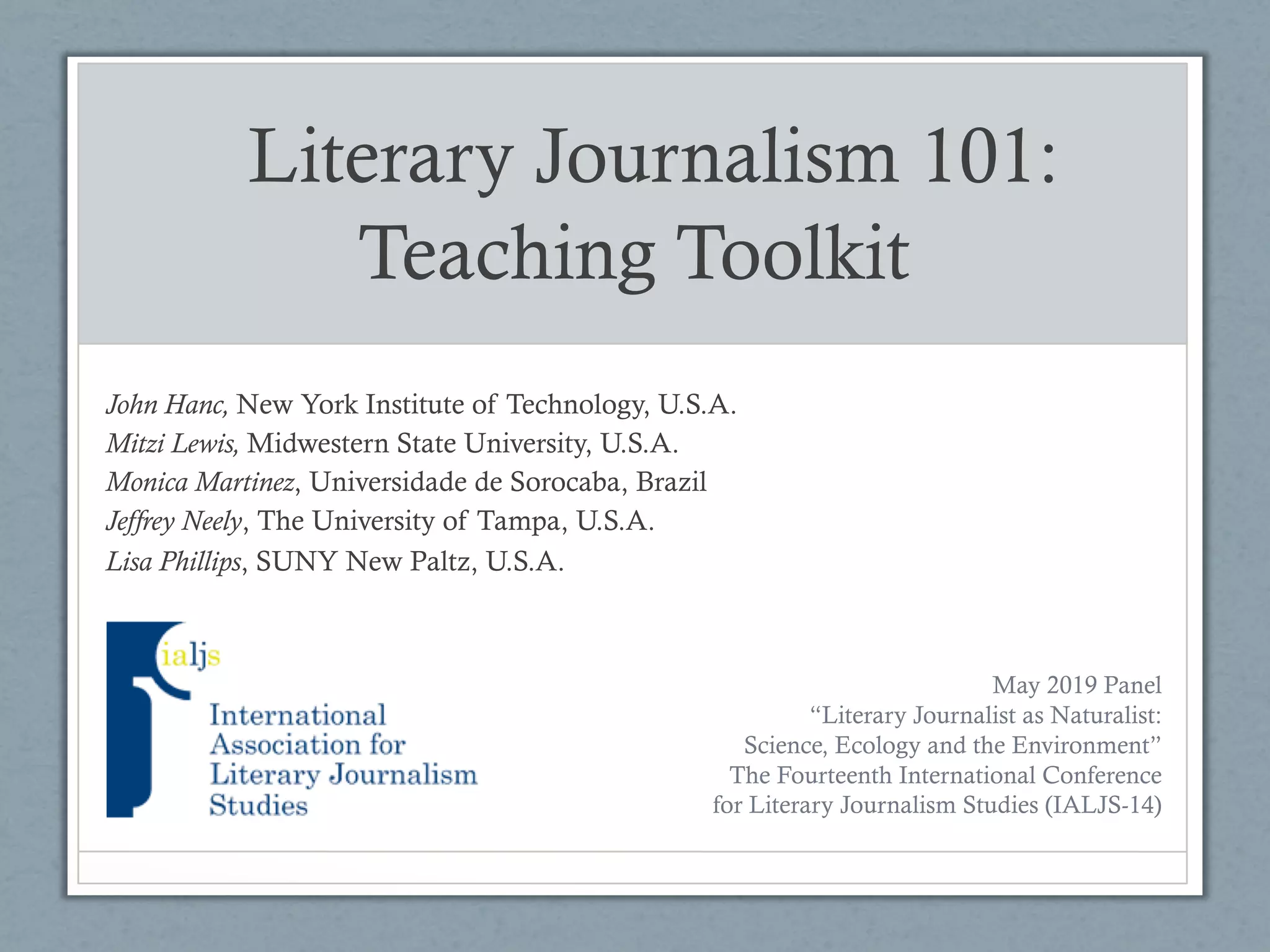 Literary Journalism 101: Teaching Toolkit | PDF | Educational ...