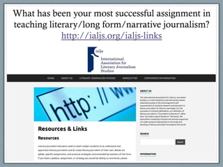 Literary Journalism 101: Teaching Toolkit | PDF | Educational ...