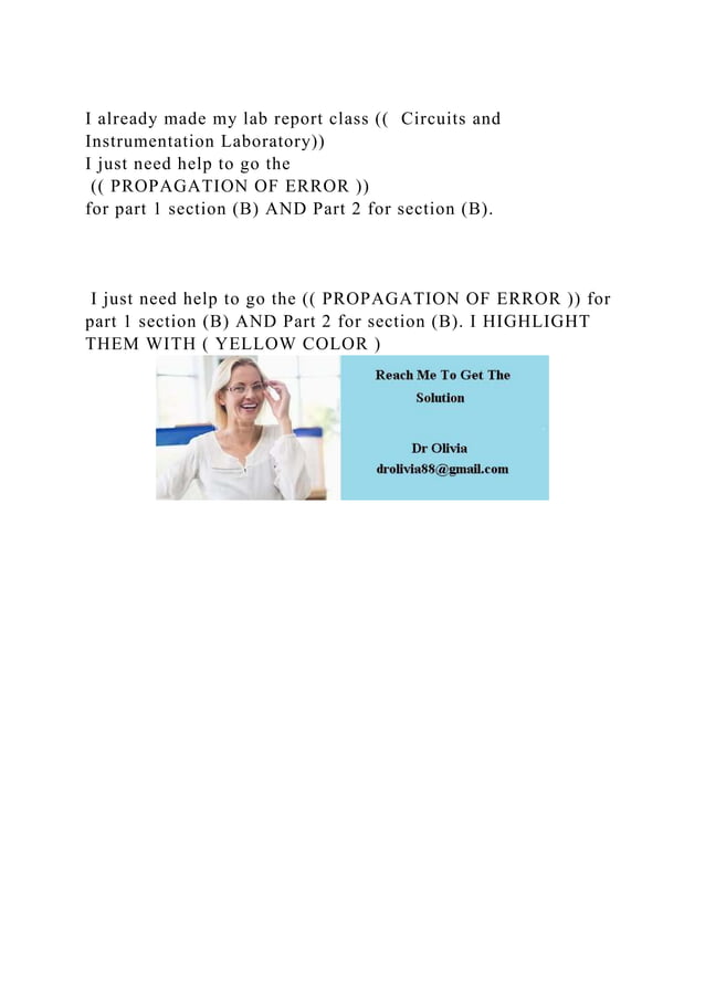 I already made my lab report class (( Circuits and Instrumentation | DOCX