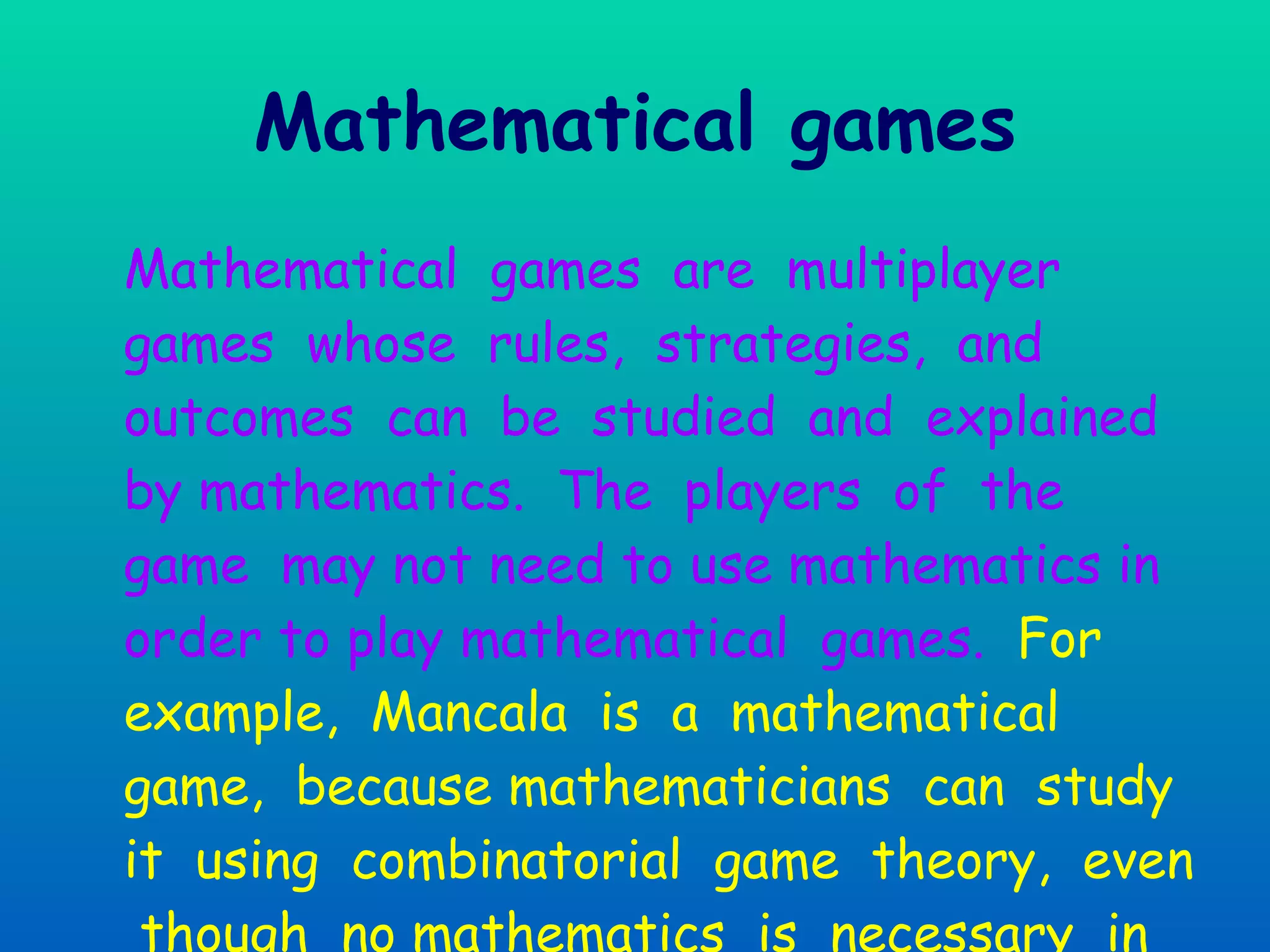 Recreational Mathematics | PPT