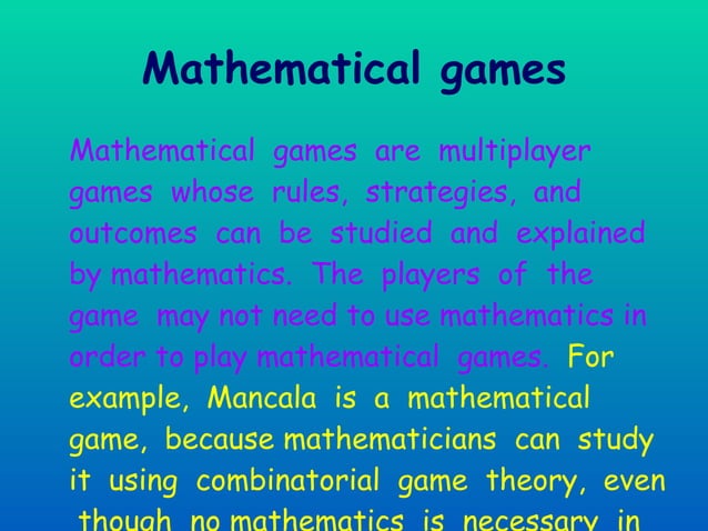 Recreational Mathematics | PPT