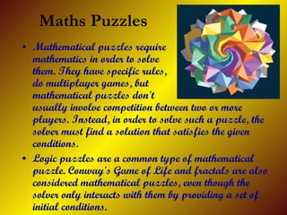 Recreational Mathematics | PPT
