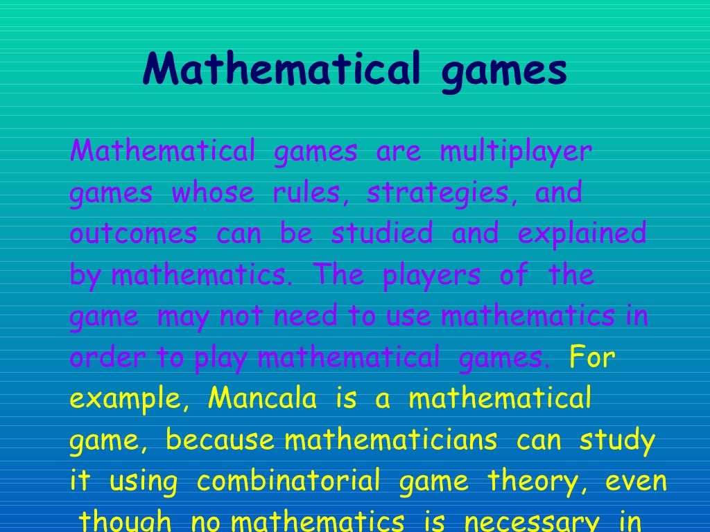 Recreational Mathematics