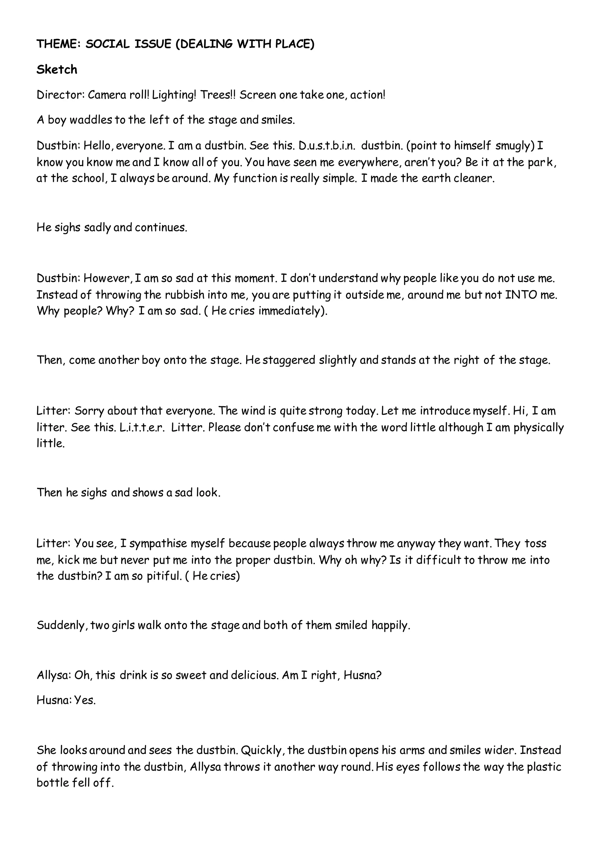 I am a dustbin | DOCX