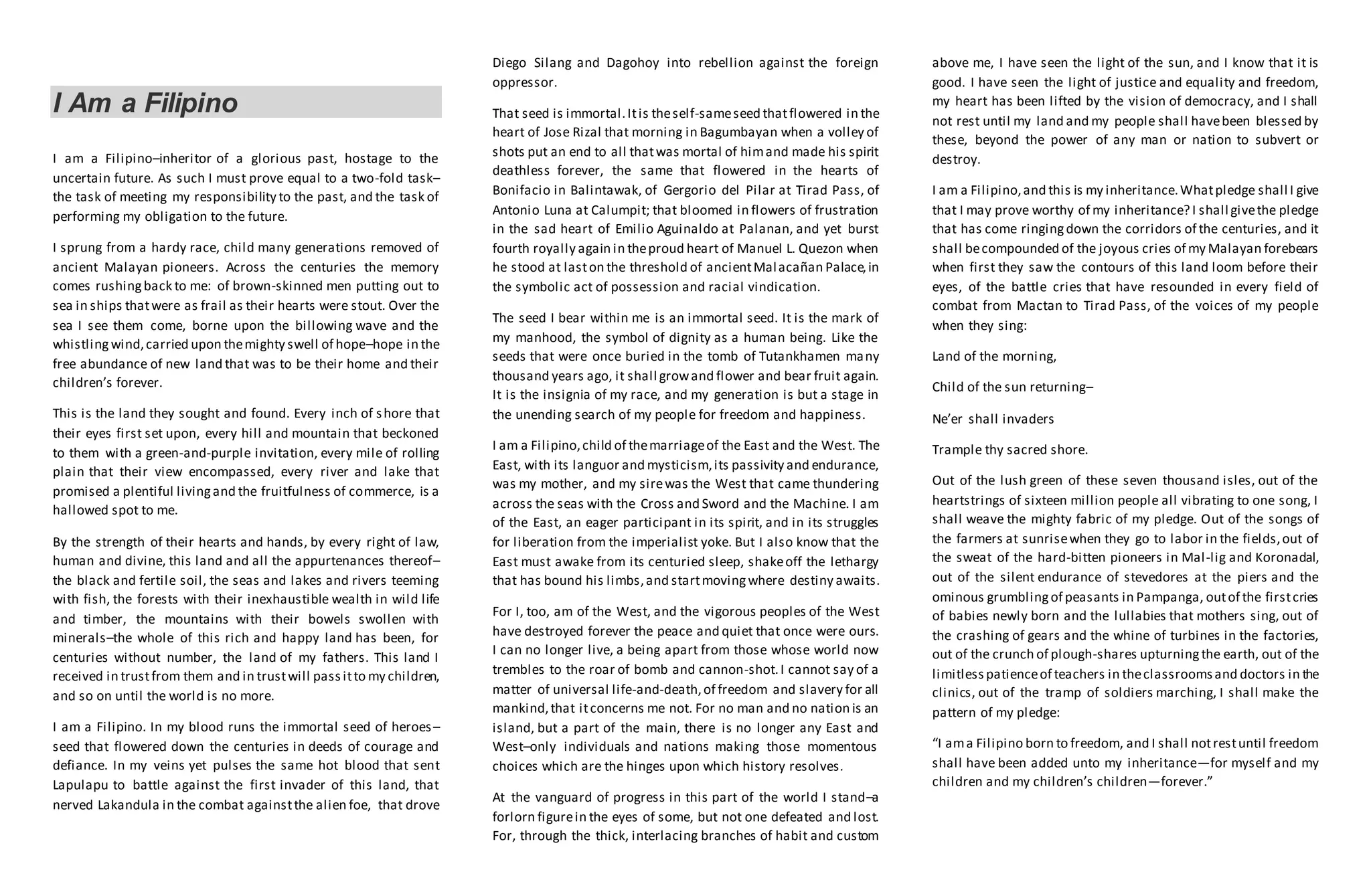 I am a filipino | DOCX