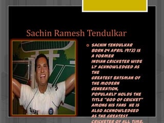 sachin ten. | PPT