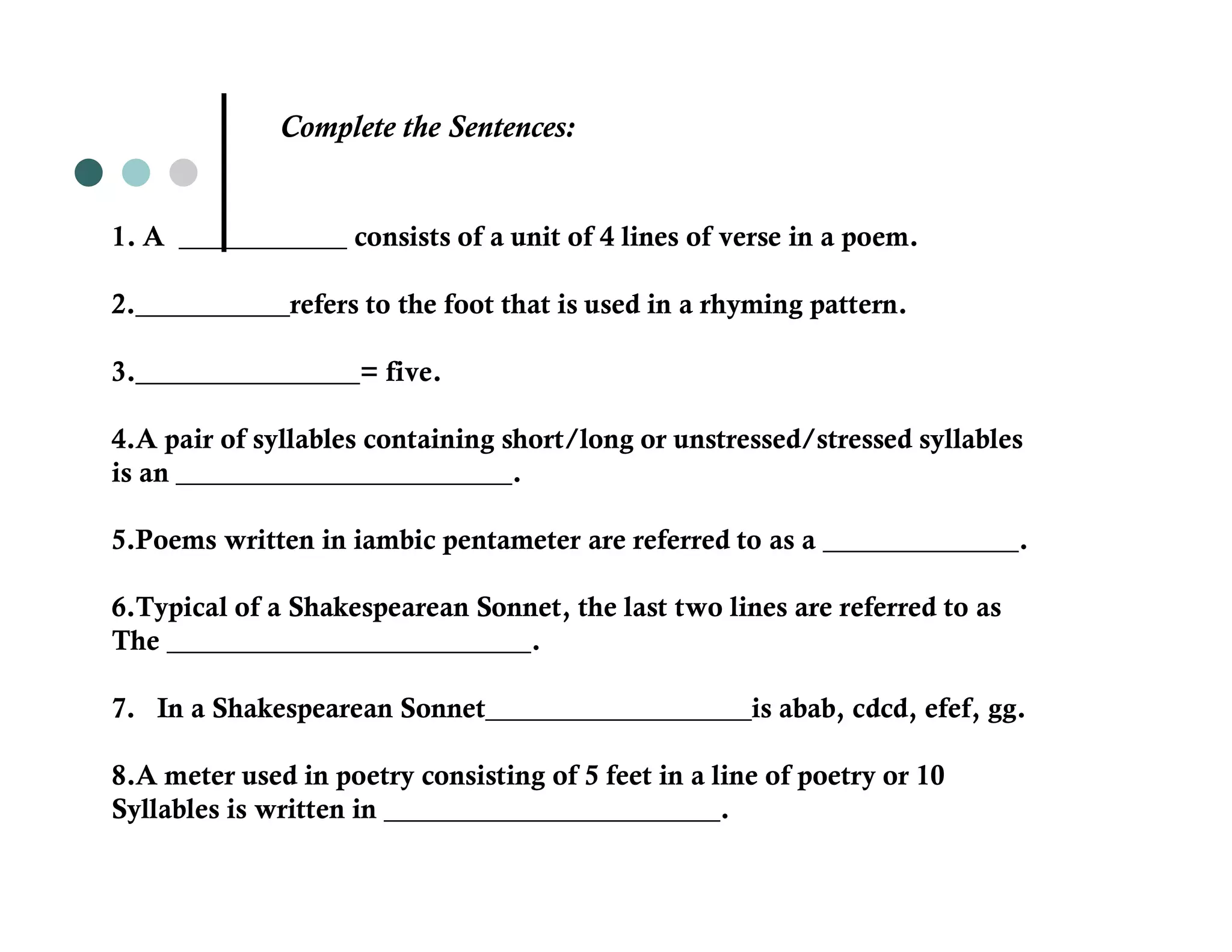 Iambic pentameter | PDF
