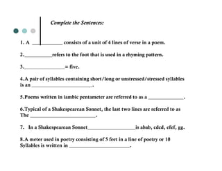 Iambic pentameter | PDF