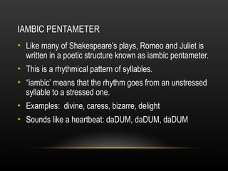Iambic Pentameter and Sonnet Notes for 9th grade | PPT