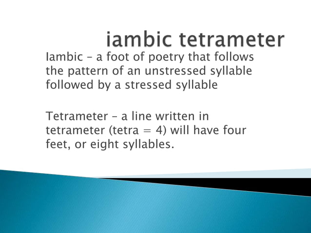Iambic tetrameter and rhyming couplet | PPTX