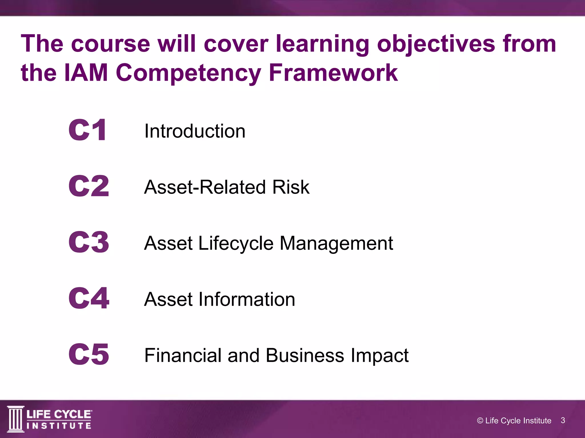 Institute of Asset Management Certificate Workshop | PPTX