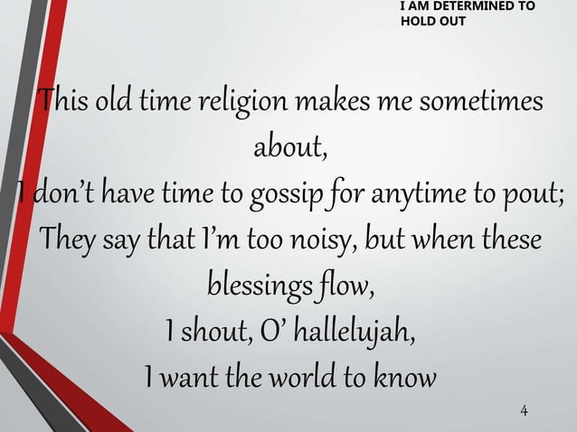 I AM DETERMINED TO HOLD OUT | PPT