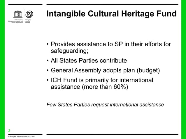 UNESCO - “International assistance mechanism under the 2003 Convention for the Safeguarding of ...