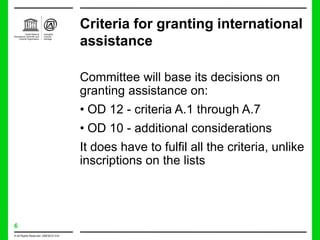 UNESCO - “International assistance mechanism under the 2003 Convention ...