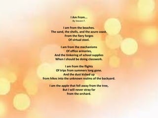 Student Poetry: Where We're From | PPT