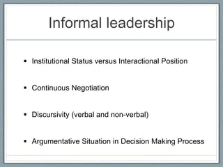 Informal Leadership: Impulsreferat IAM live 2015 | PPT