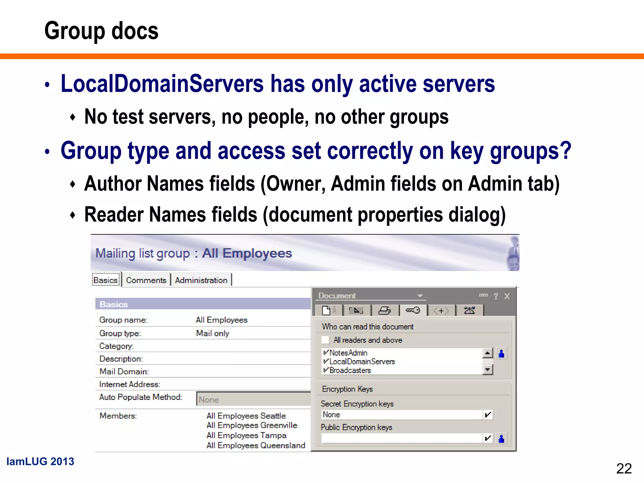 IAmLUG presentation: Domino Admin Best Practices - Hunting the Gremlins | PPT