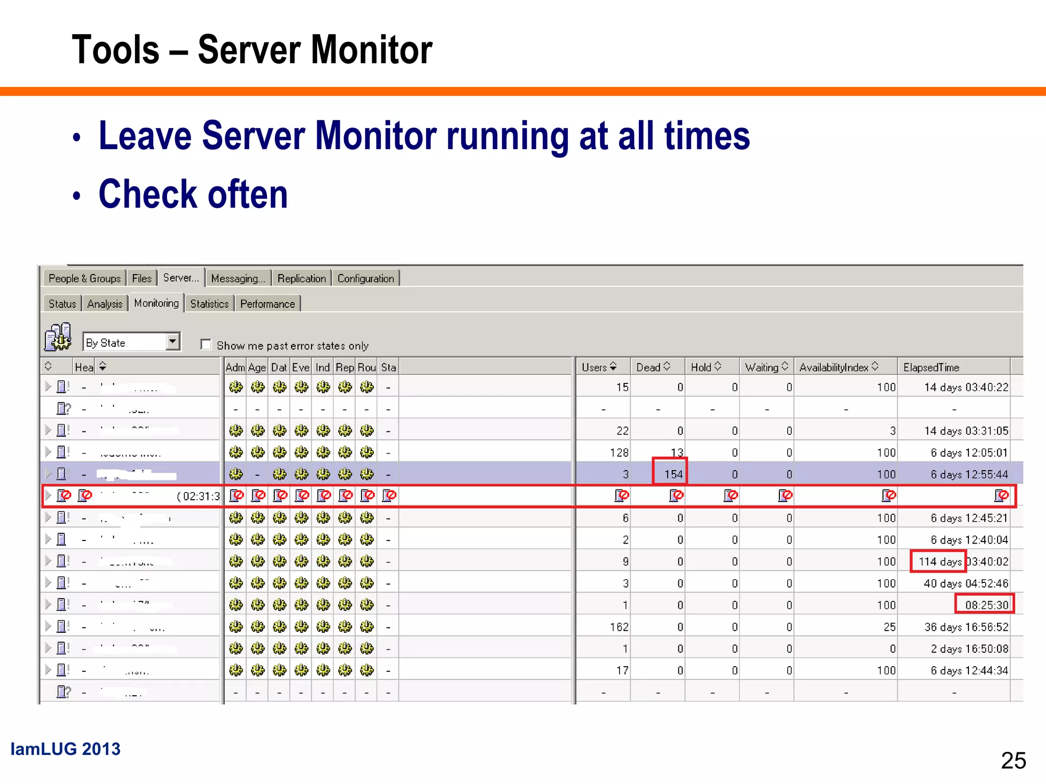 IAmLUG presentation: Domino Admin Best Practices - Hunting the Gremlins | PPT