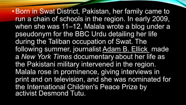 I am Malala | PPTX | Islam | Religion & Spirituality