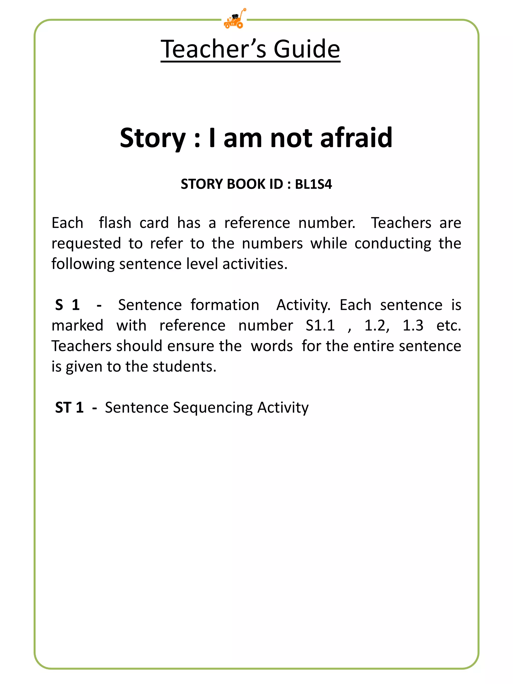 I am not afraid flash card activities set | PDF