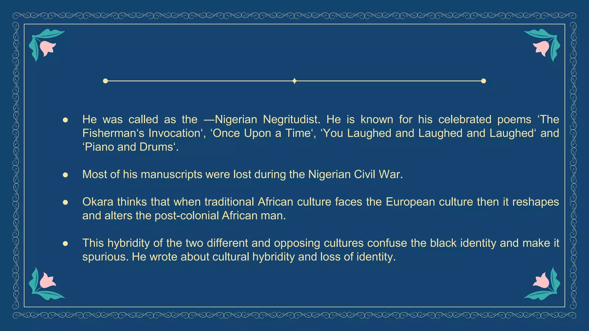 Post-colonialism In Gabriel Okara's Poem Piano and DrumsAfrican ...