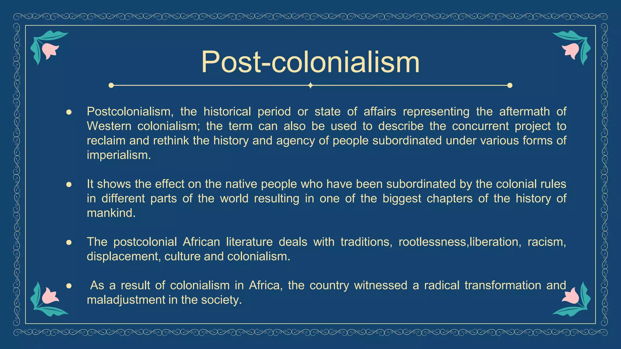 Post-colonialism In Gabriel Okara's Poem Piano and DrumsAfrican Literature | PPTX