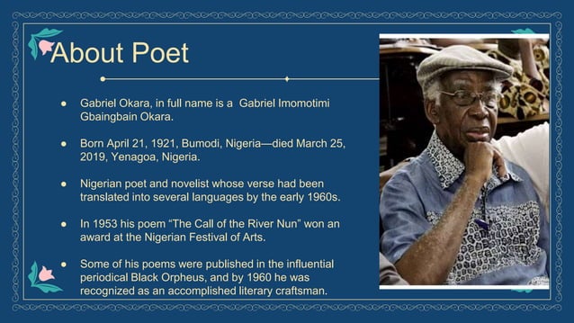 Post-colonialism In Gabriel Okara's Poem Piano and DrumsAfrican ...