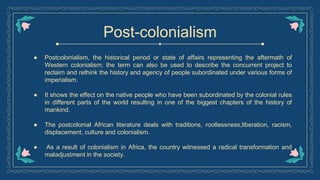 Post-colonialism In Gabriel Okara's Poem Piano and DrumsAfrican Literature | PPTX