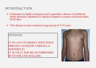 Chickenpox Department of Physiotherapy, SHUATS, Prayagraj | PPTX