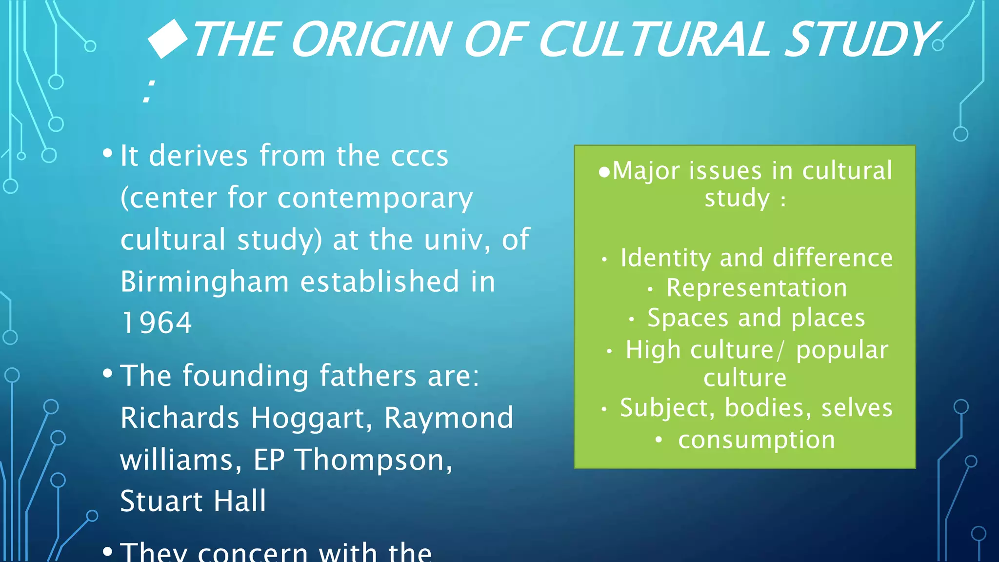 Cultural study & Cultural study goals | PPTX